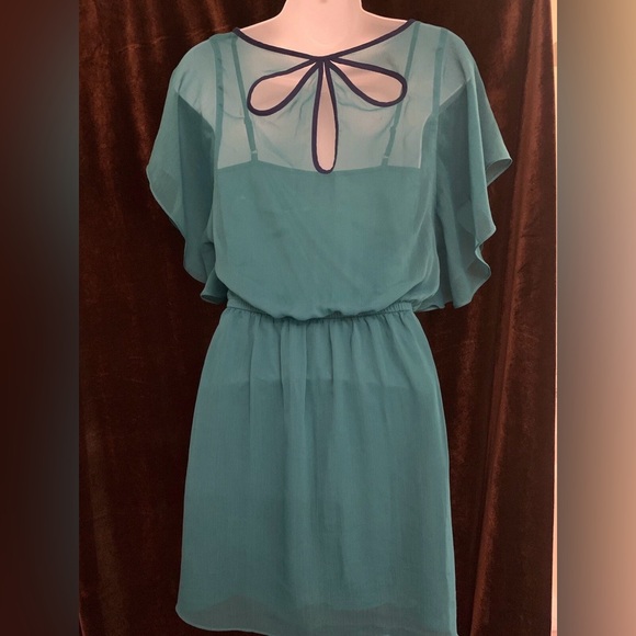 Express | Dresses | Express Teal Mini Dress With Cutout Detail | Poshmark